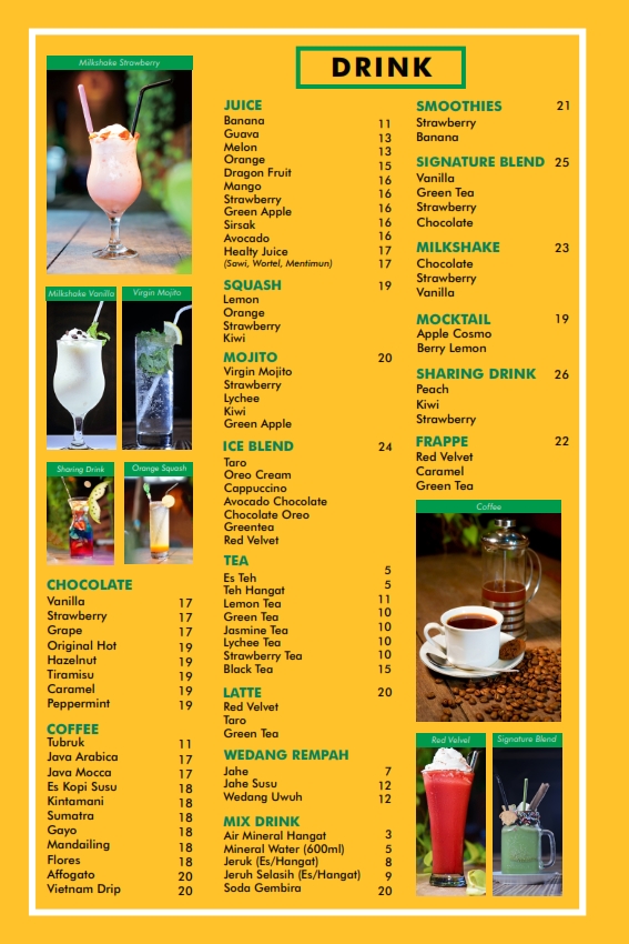 Inilah Daftar Menu dan Harga Resto DO.TEKO Taman Siswa Banaran UNNES ...